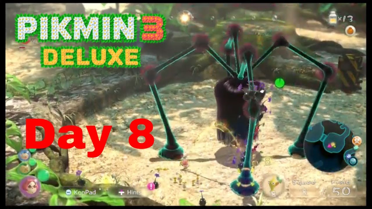 Pikmin 3 Deluxe Day 8 - Hairy Fruit from a Hairy Spider - YouTube