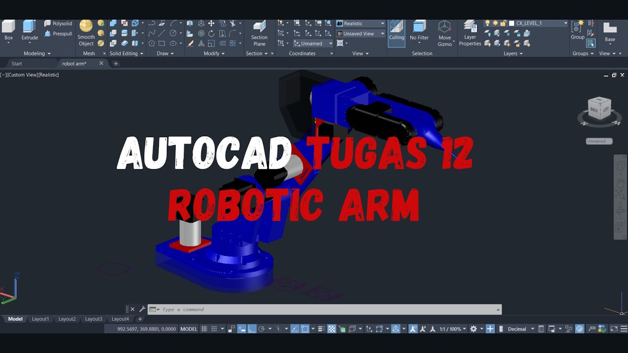 TUGAS CAD 12 ROBOTIC ARM ADAM RAMADHAN | 1 TMA | 01 - YouTube