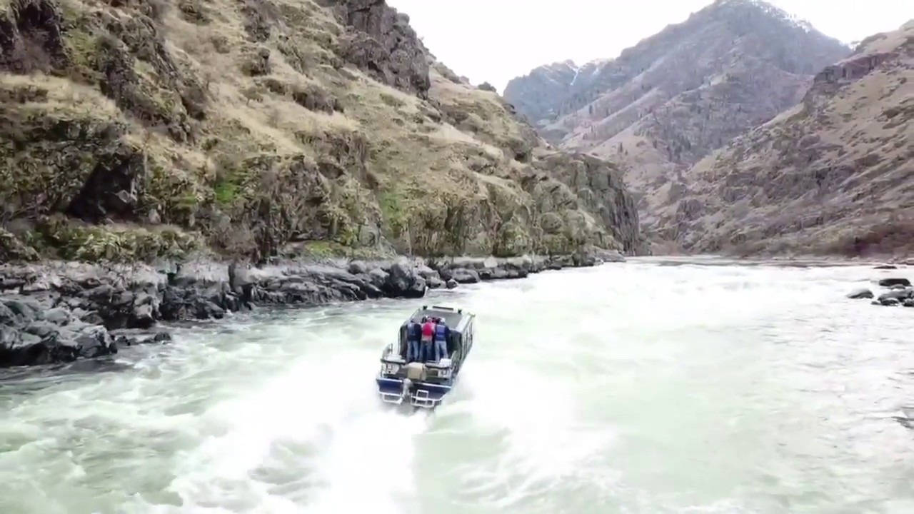 Jetboating Wild Sheep Rapids Snake River Hells Canyon 20k CFS - YouTube