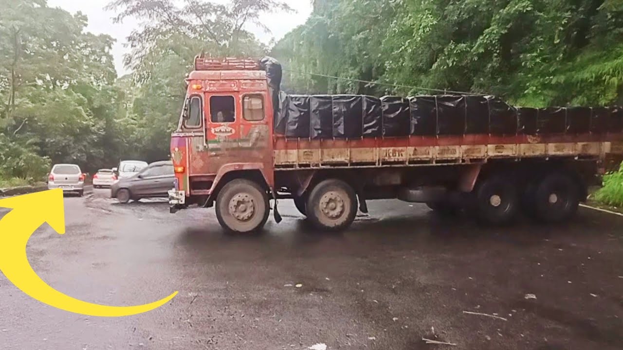 HEAVY LOAD LORRY RISKY TURN AND STRUGGLE DRIVE SIXTH HAIRPINBEND ...