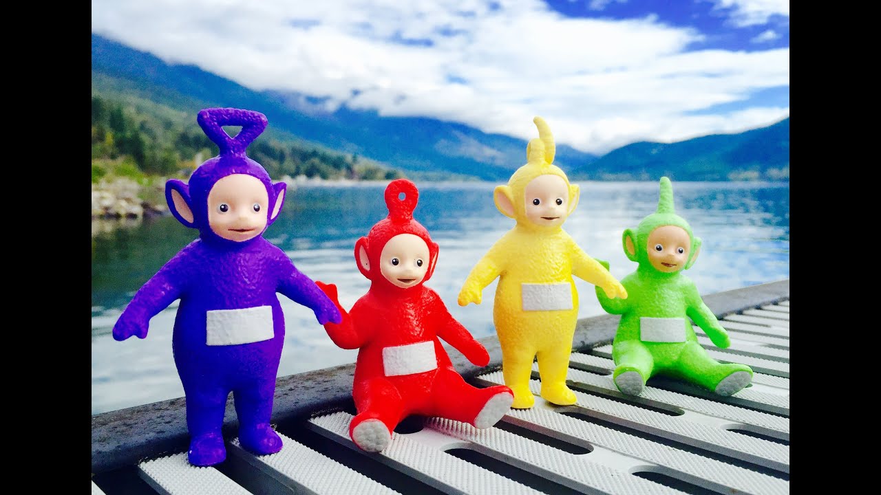 TELETUBBIES Toys Jump In a Cold Lake! - YouTube