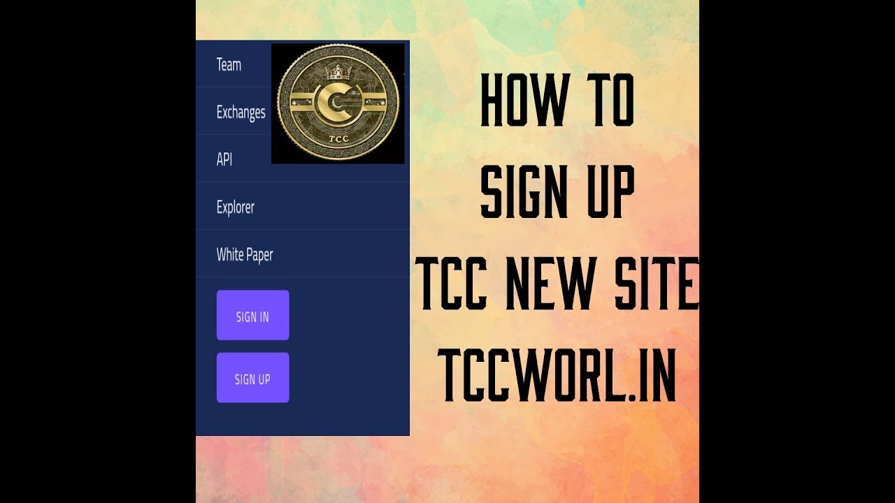 HOW TO SIGN UP IN TCC NEW SITE TCCWORLD.IN - YouTube