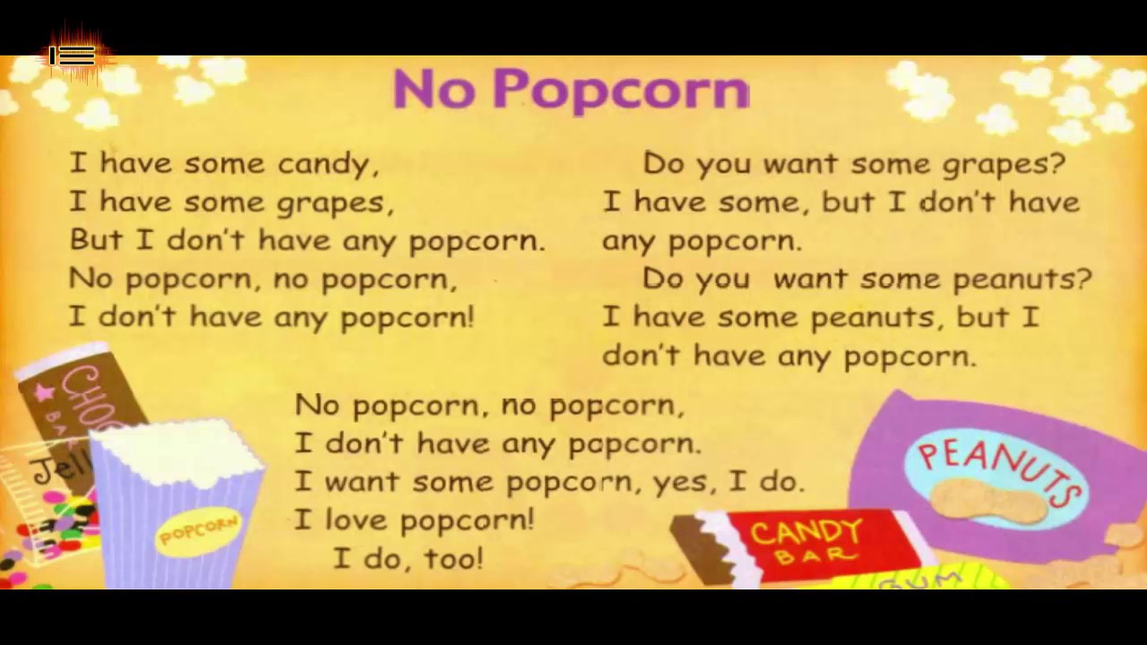 No Popcorn - IE English Kids - YouTube