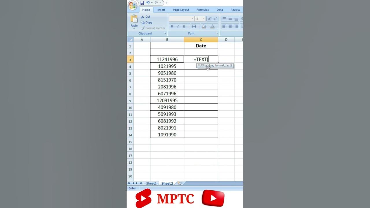 Date Formatting | Excel Tutorials | Excel Tips & Tricks| MPTC | Excel Shorts Video #excel # ...