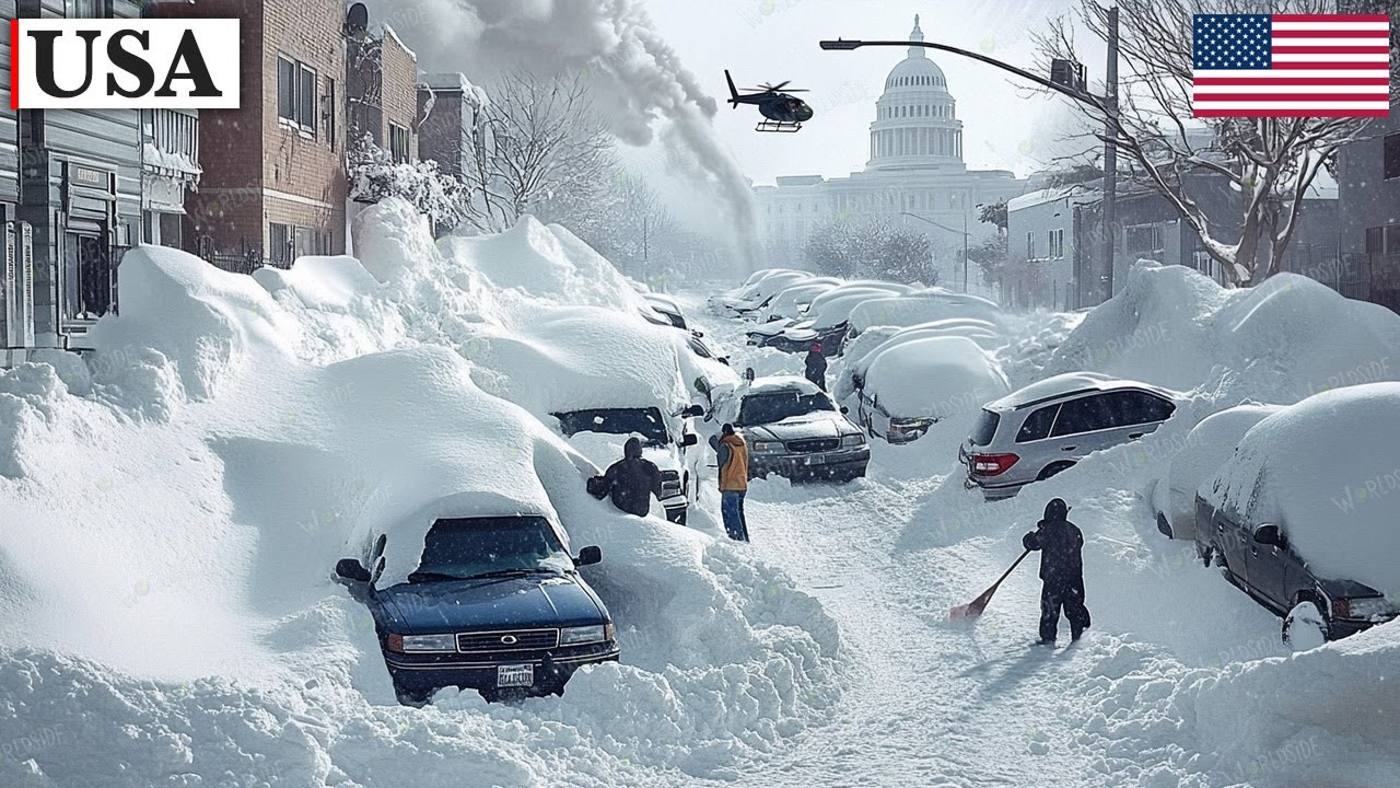 Extreme Blizzard Hits USA - Homes & Cars Buried Under Mountains of Snow ...