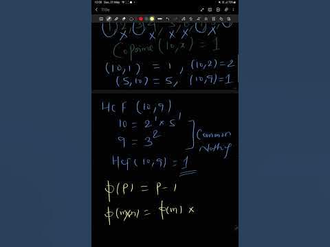 Euler's Totient function also known as Eulers Phi - YouTube