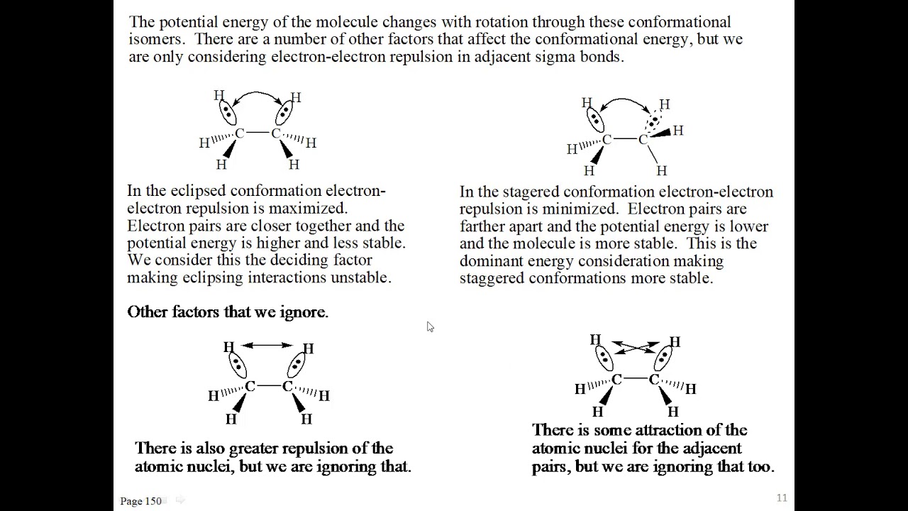 Chap 5 (lect 1 of 1) chain conformations, Newman projections - YouTube