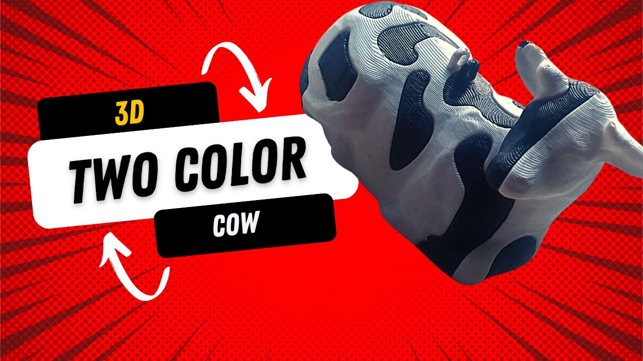 Two color cow | 3D printing Bambu Labs X1C - YouTube