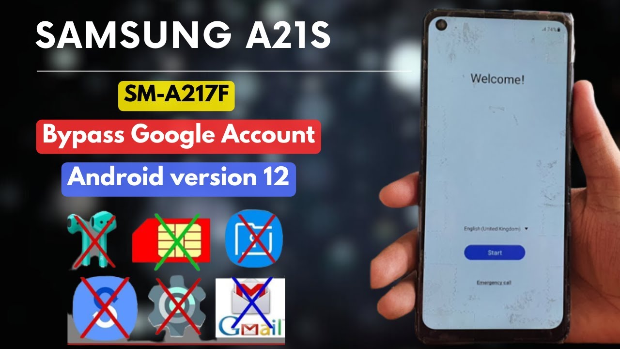 Samsung GalaxyA21s SM-A217F Reset Frp Google Account Android Version 12 ...