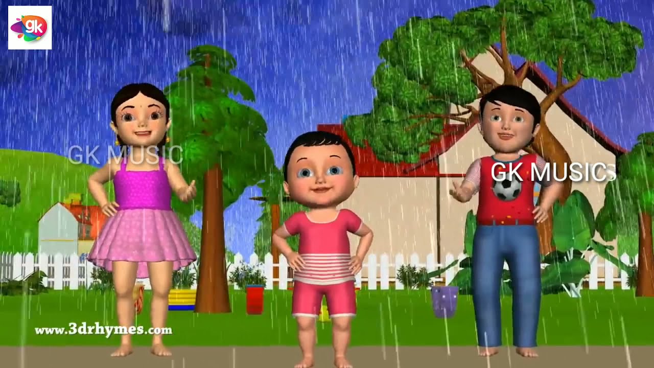 Rain rain come today nursery rhymes for children 3D animation Telugu ...