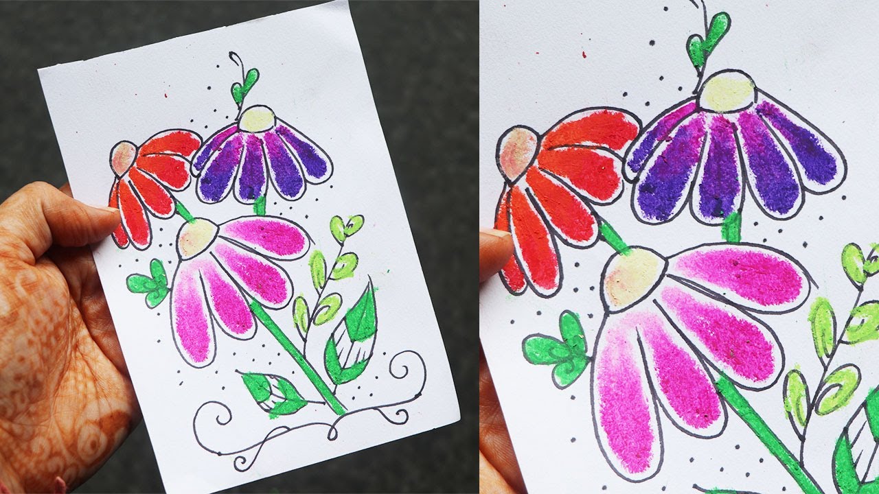 Easy drawing flower drawing | Step by step flower drawing tutorial ...