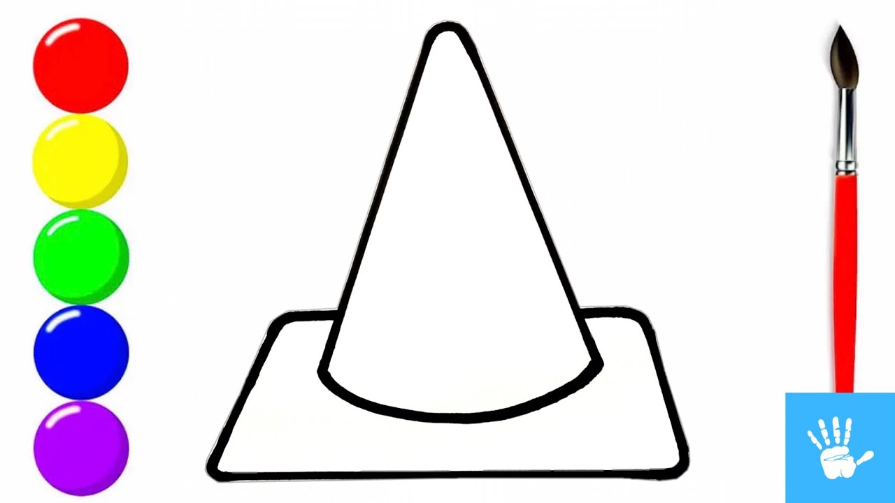 How To Draw a Traffic Cone for Children | Bolalar uchun transport ...