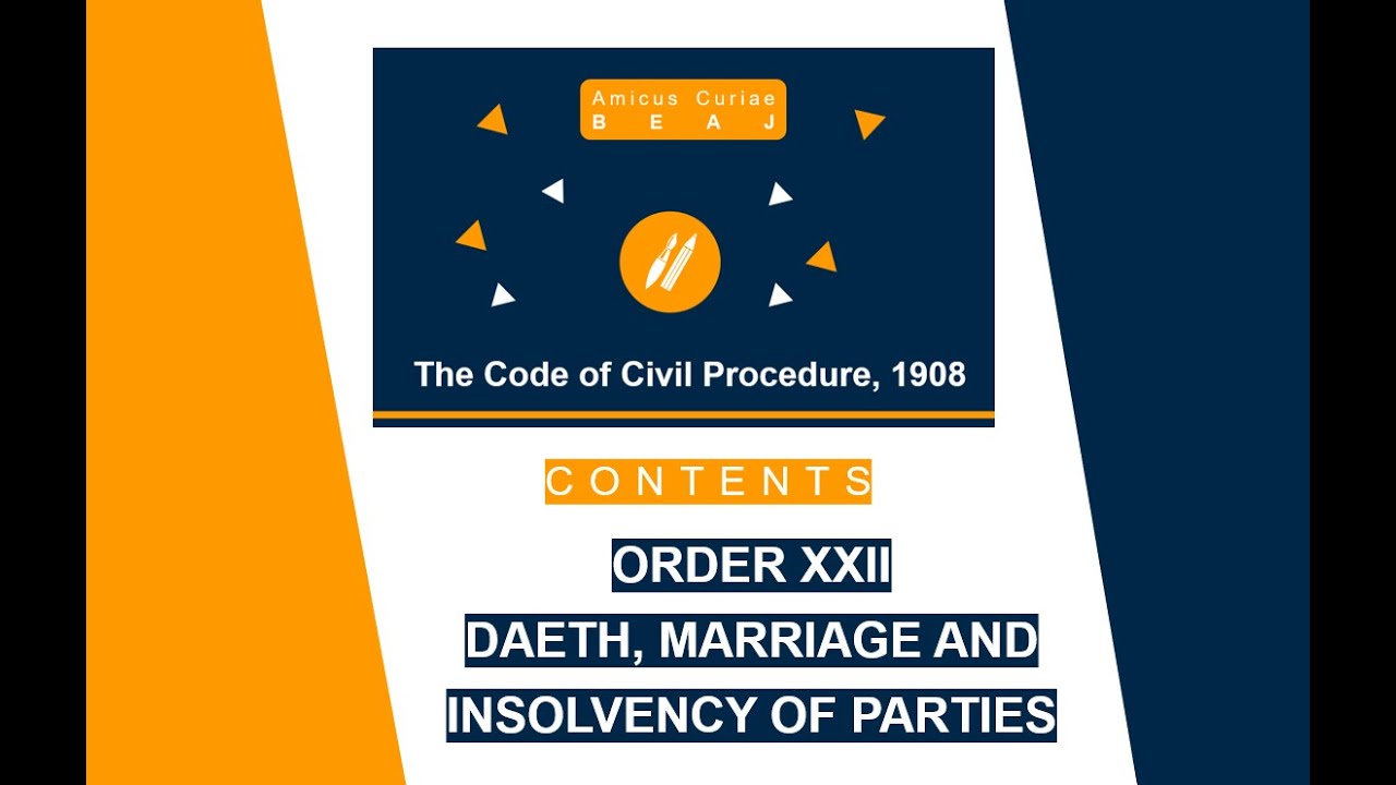 Order 22 of the Code of Civil Procedure, 1908 (CPC) (Overview with ...