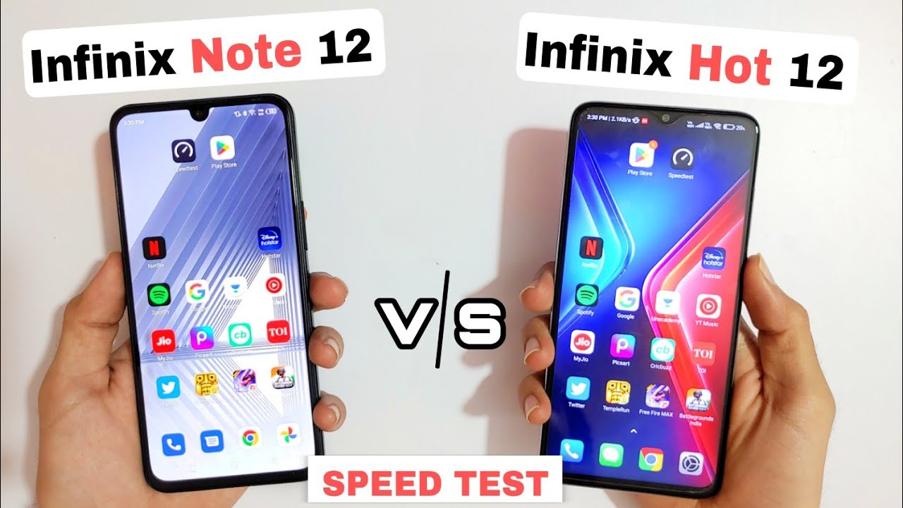 Infinix note 12 vs Infinix hot 12 Speed Test & Comparison - YouTube
