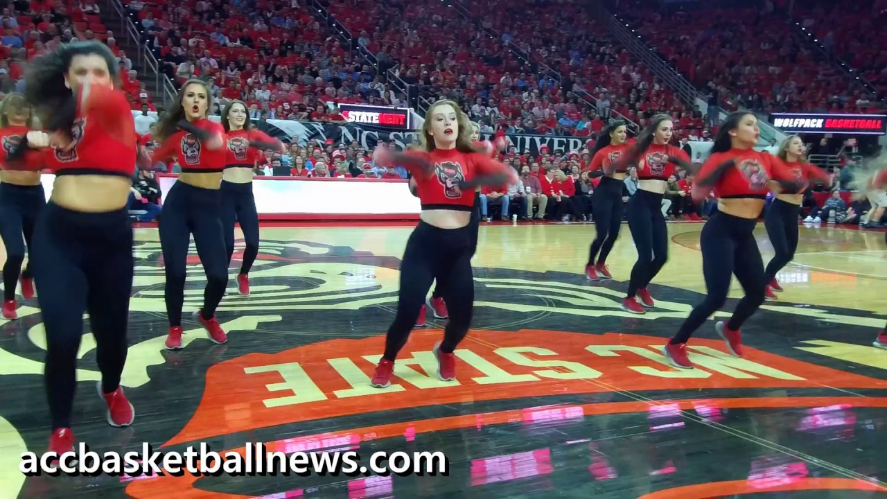 NC State Dance Team performs during Wolfpack basketball game timeout ...