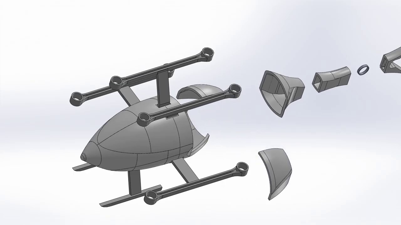 3D Animation of octa copter - YouTube