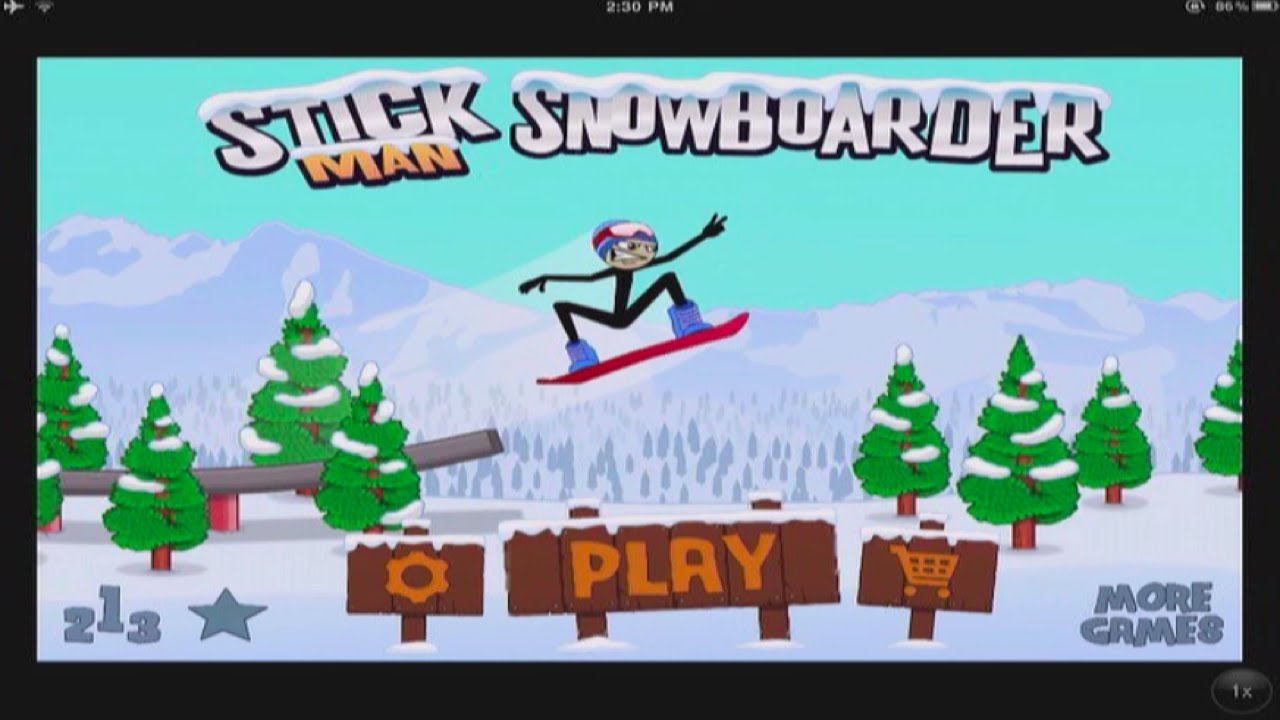 Stickman Snowboarder Free - HD Gameplay [iPad2/NewiPad] - YouTube