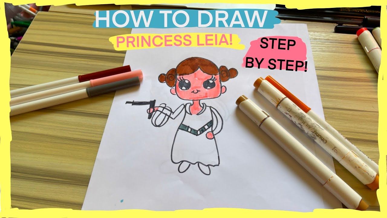 How to Draw Princess Leia *Step by Step* - YouTube