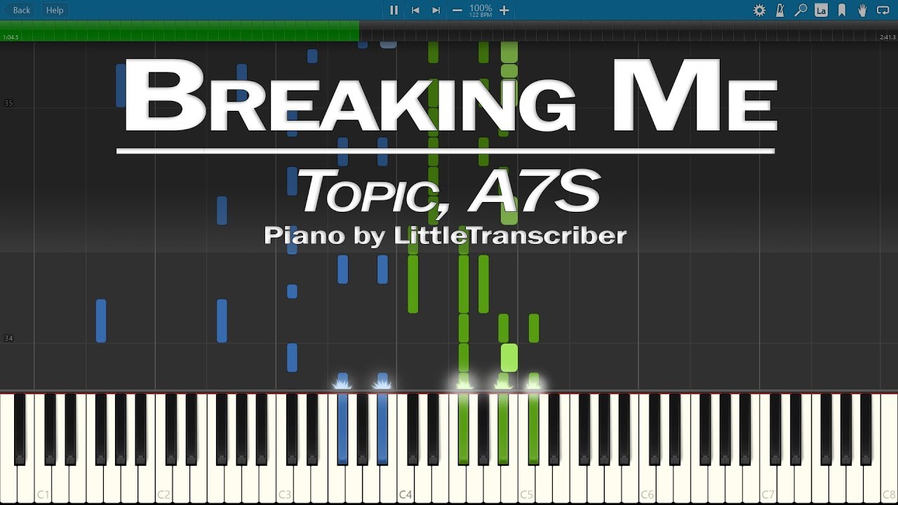 Topic, A7S - Breaking Me (Piano Cover) Synthesia Tutorial by ...
