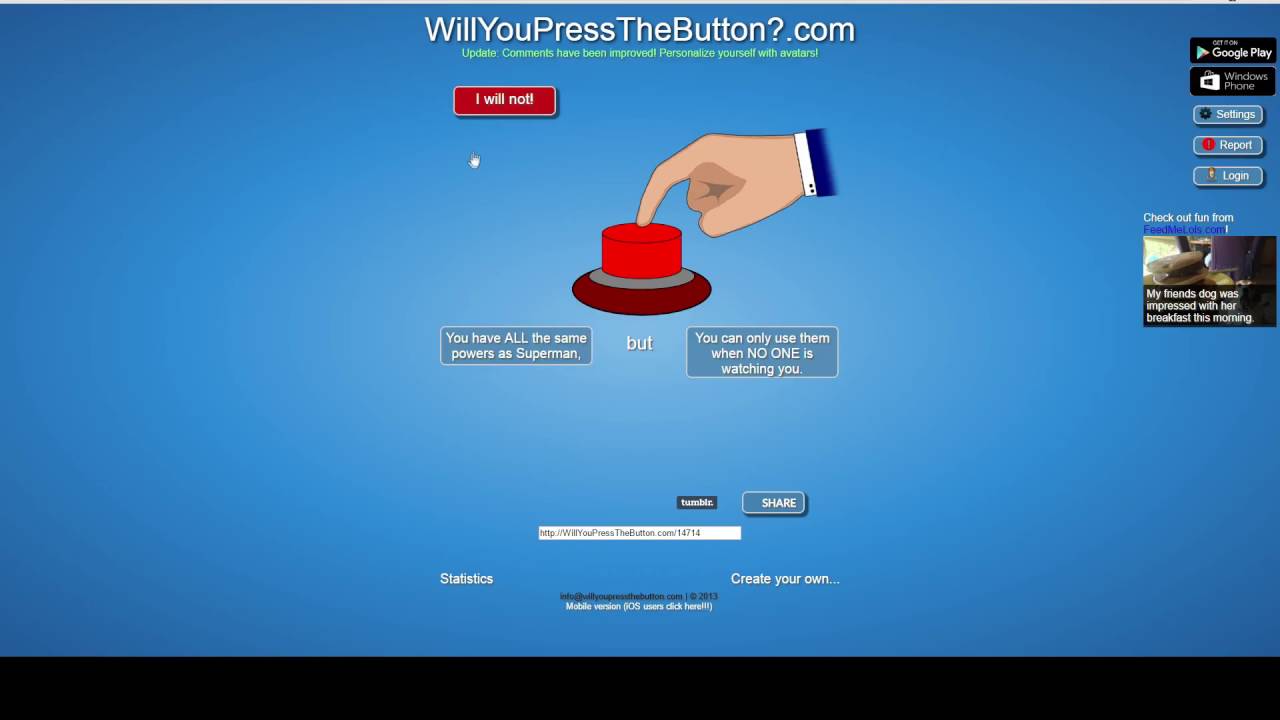 Pressing All The Buttons! - Will you press the button gameplay - YouTube