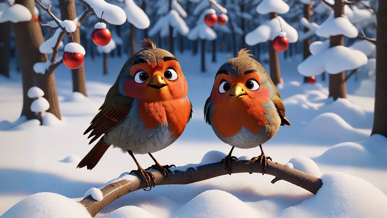 Four Chirpy Robins in the Snow | Winter Counting Song for Kids | Fun ...
