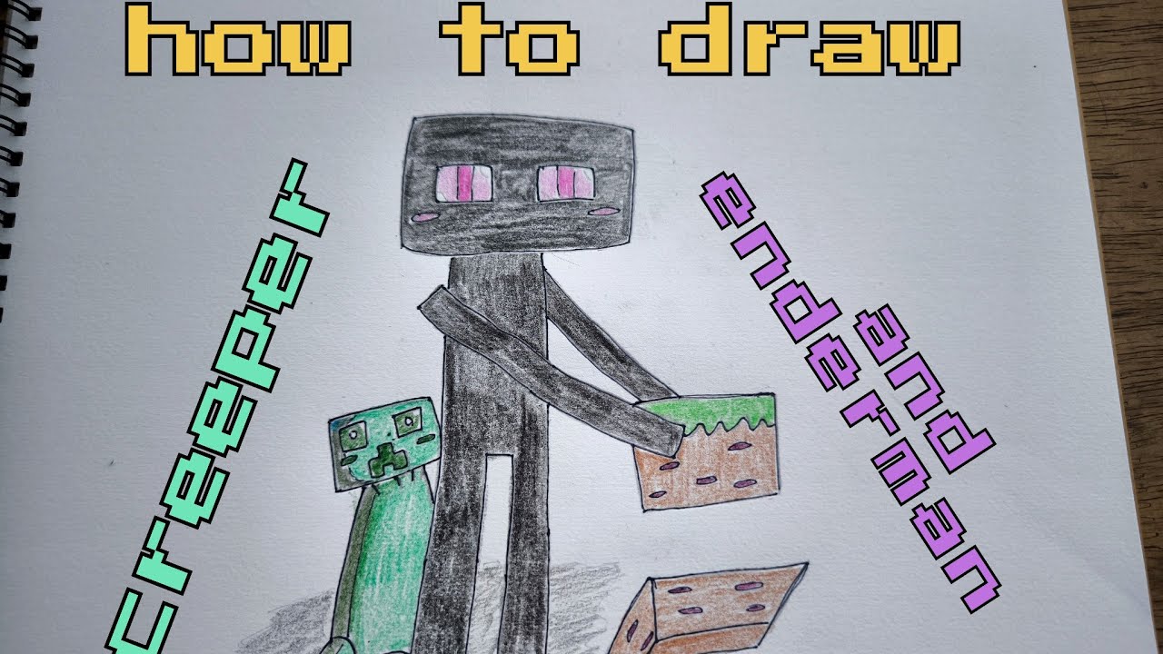 How to Draw | Creeper and Enderman from Minecraft Universe - YouTube
