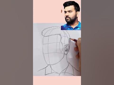 How to draw Rohit sharma drawing - YouTube