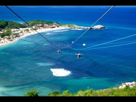 Dragon breath zip line in Labadee, Haiti - YouTube