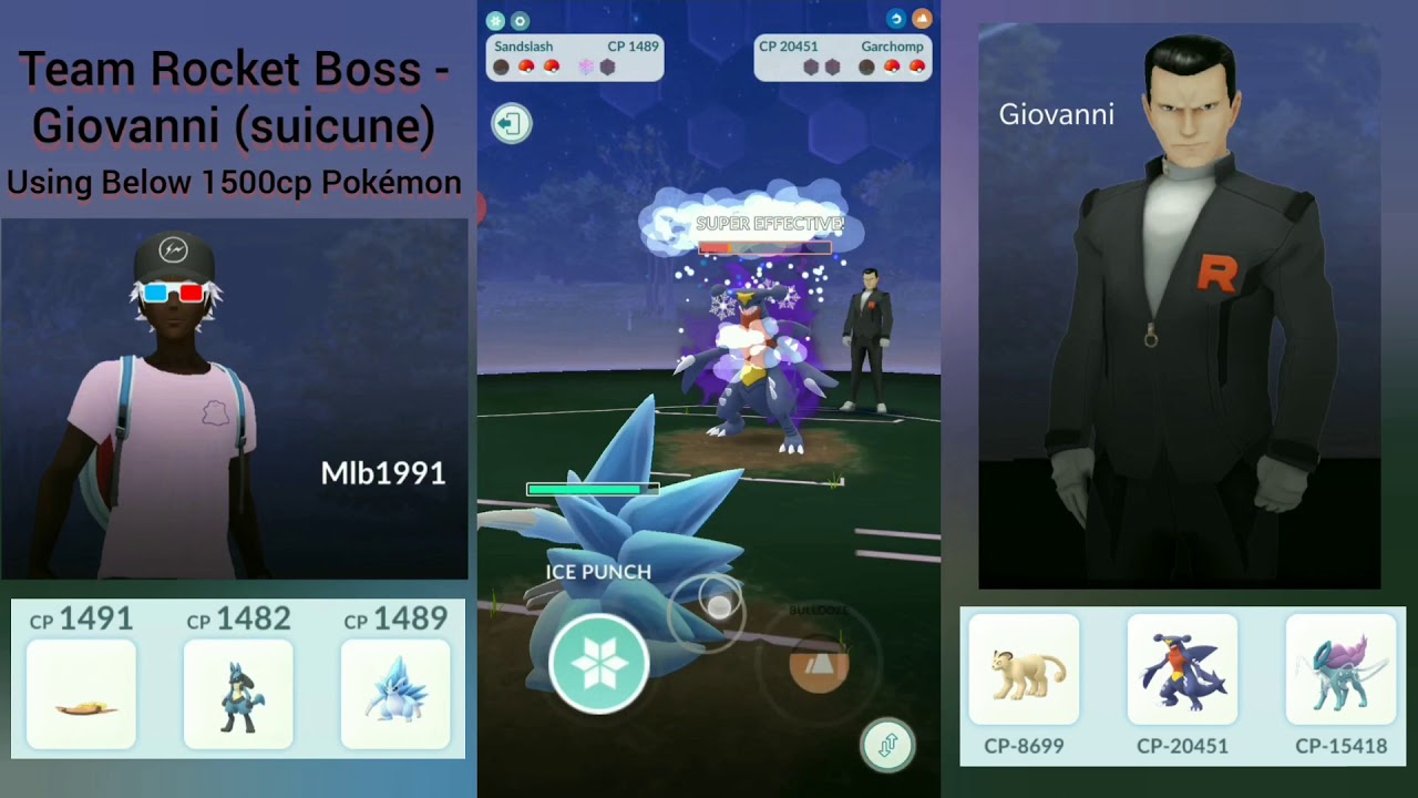 Team Rocket Boss - Giovanni (Persian/DT-Garchomp/Suicune) - Defeated ...