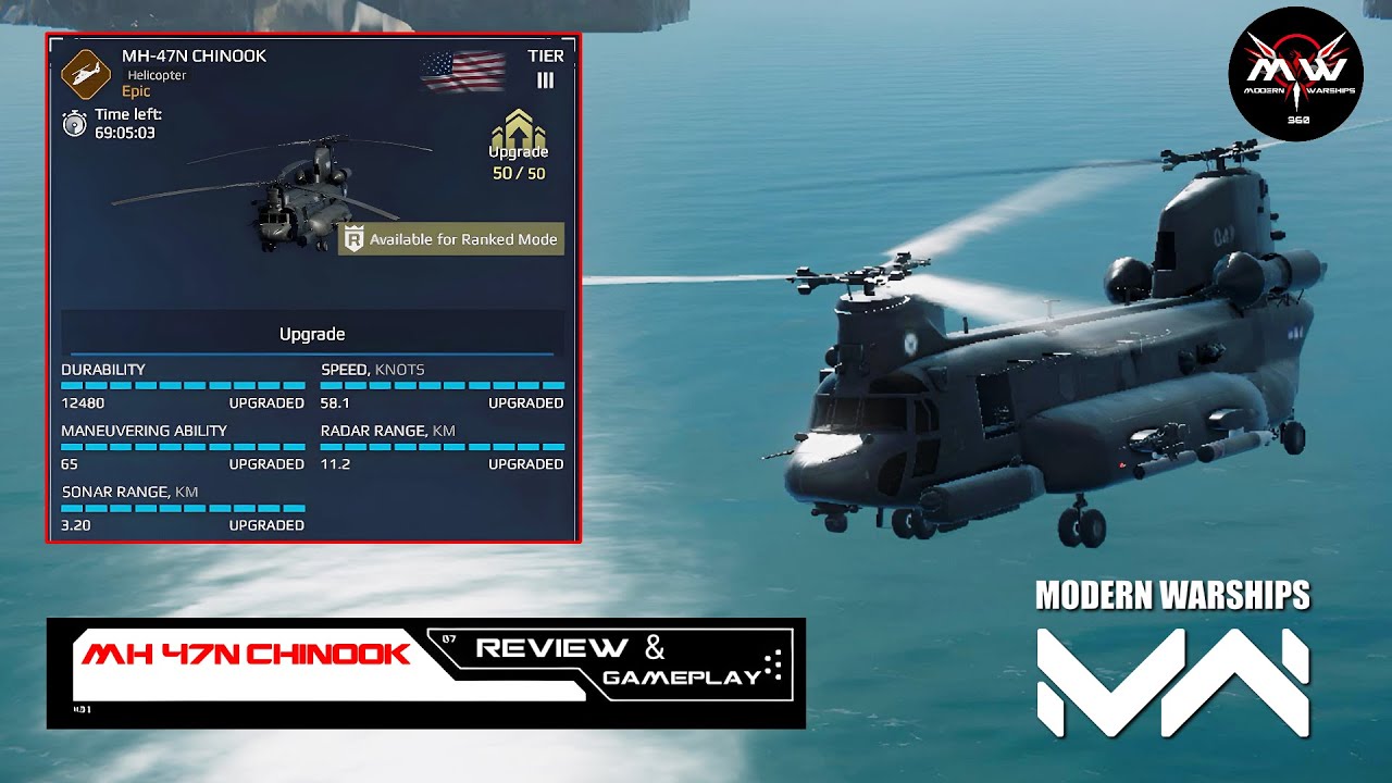 🇺🇸MH-47N CHINOOK HELICOPTER | REVIEW & GAMEPLAY|MODERN WARSHIPS - YouTube