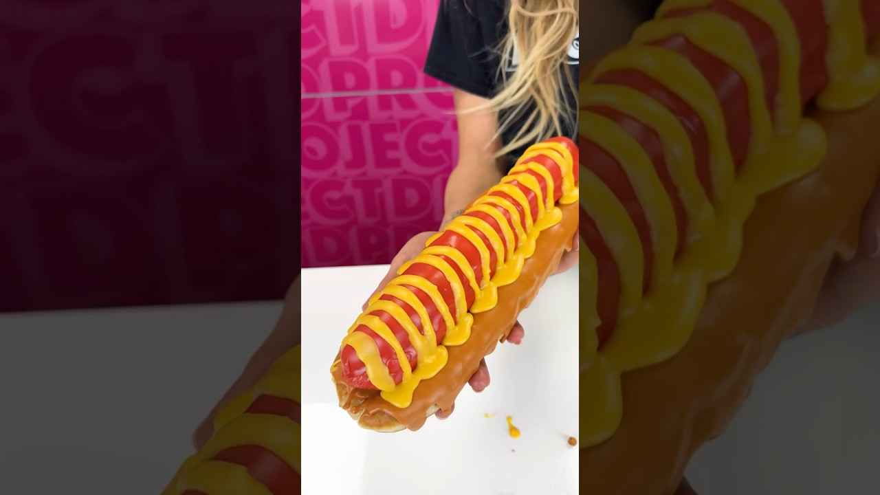 A Giant Hot Dog Made Out Of A Doughnut - YouTube