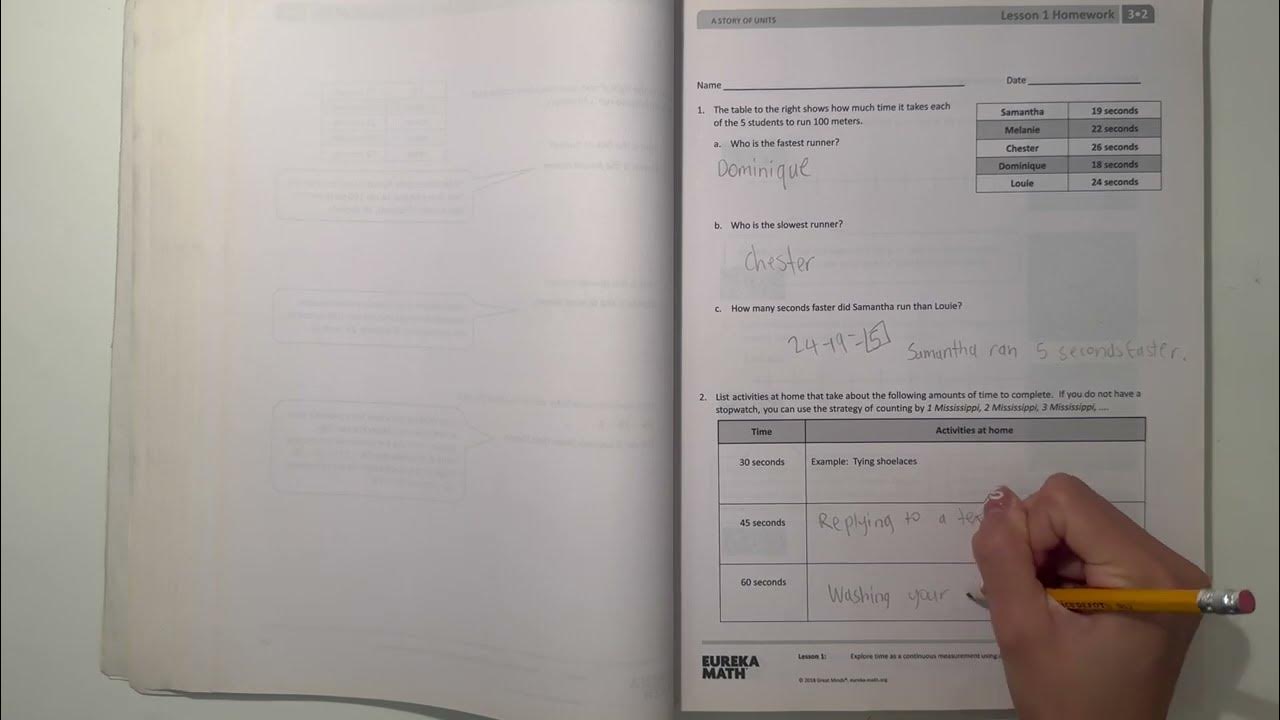 Eureka Math Grade 3 Module 2 Lesson 1 Homework | #mathwithaubrey # ...