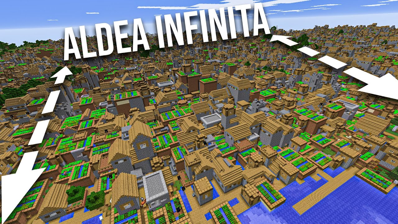 Encontré la aldea MÁS GRANDE de TODO Minecraft (Cuánto dura cruzar la aldea INFINITA?) - YouTube