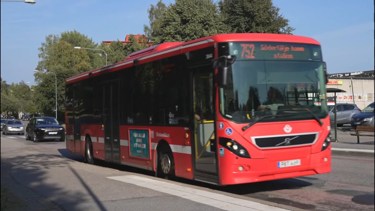 Sweden, Stockholm, bus 752 ride from Ronna Centrum to Södertälje Hamn ...