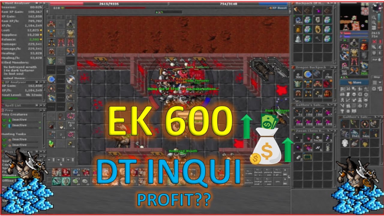 Episodio 4 Renda Extra: Tibia Hunt DT INQUI Hunt EK 600+ 700K ~ 1KK PROFIT 4.5KK XP - YouTube