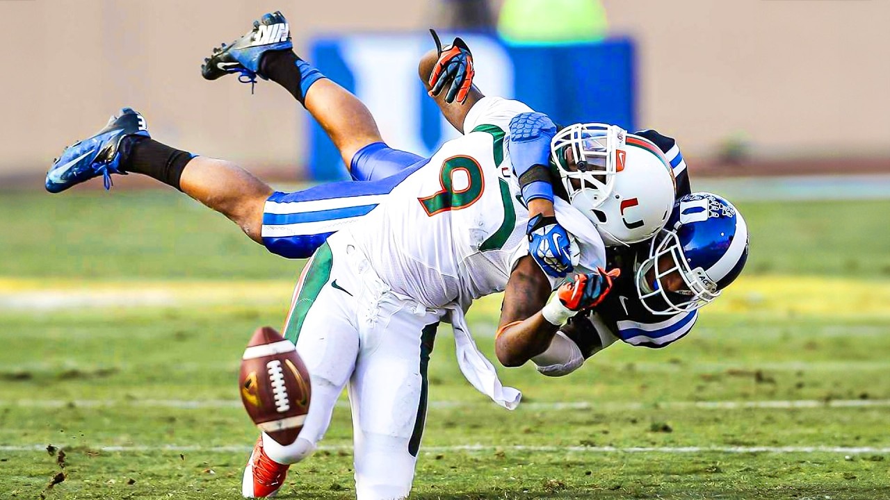 Hardest Hits In College Football - YouTube