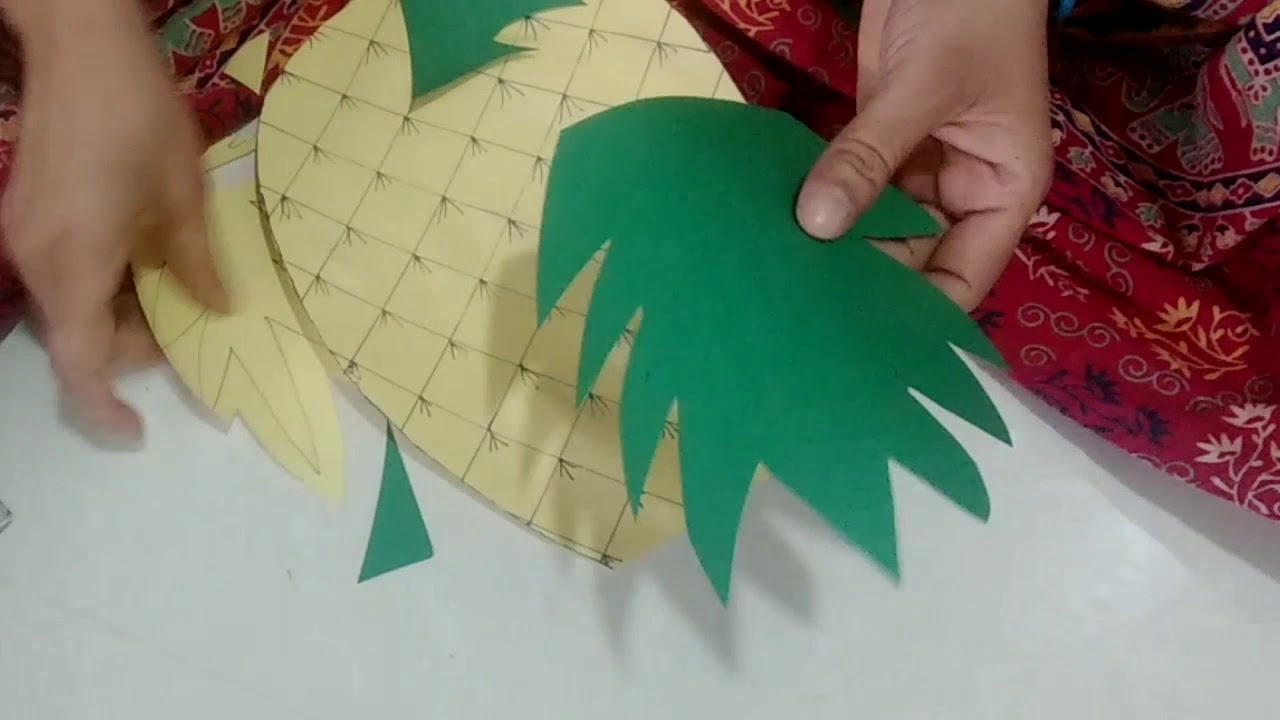 How to make pineapple face mask for kids || kids school project - YouTube