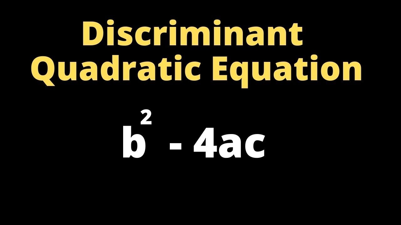 How to Use the Discriminant Solve Quadratic Equations - YouTube