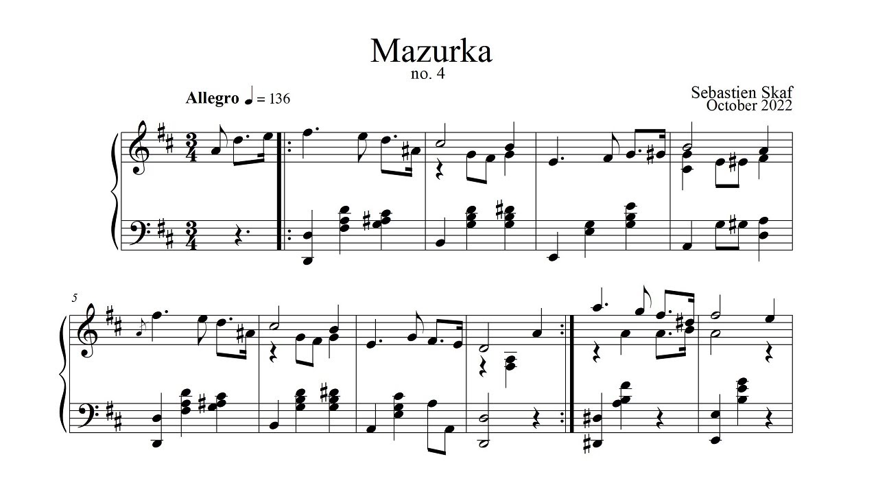 Mazurka in D | Original composition - YouTube