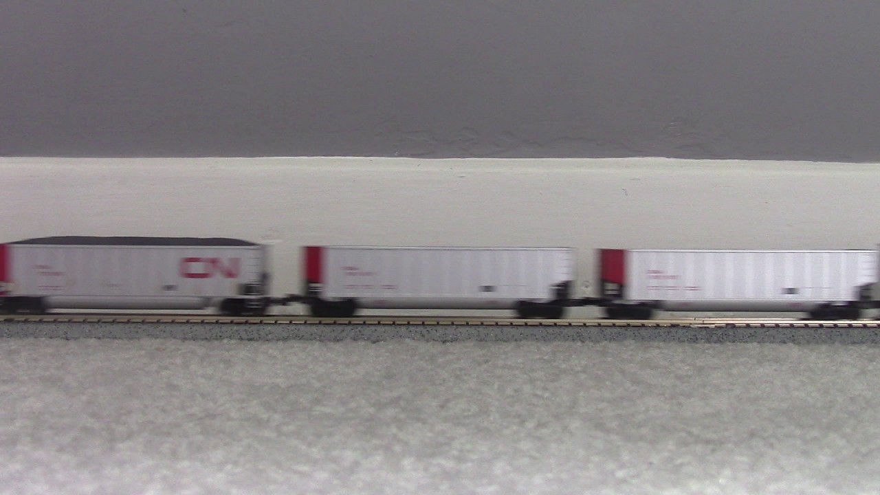 CN N scale coal train. - YouTube
