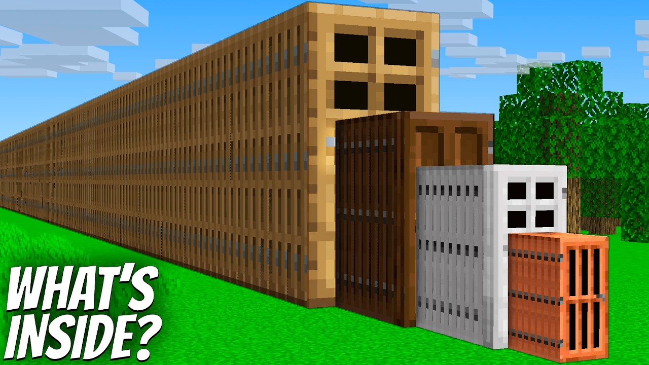 I found a LONGEST DOORS of ALL SIZES in Minecraft ! What's INSIDE the ...