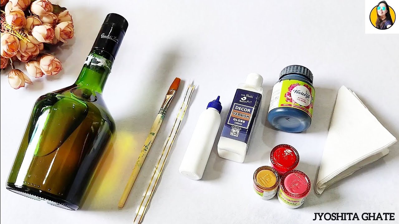 DIY Filled Glass Bottle Craft| Unique Bottle Art| Texture Bottle ...