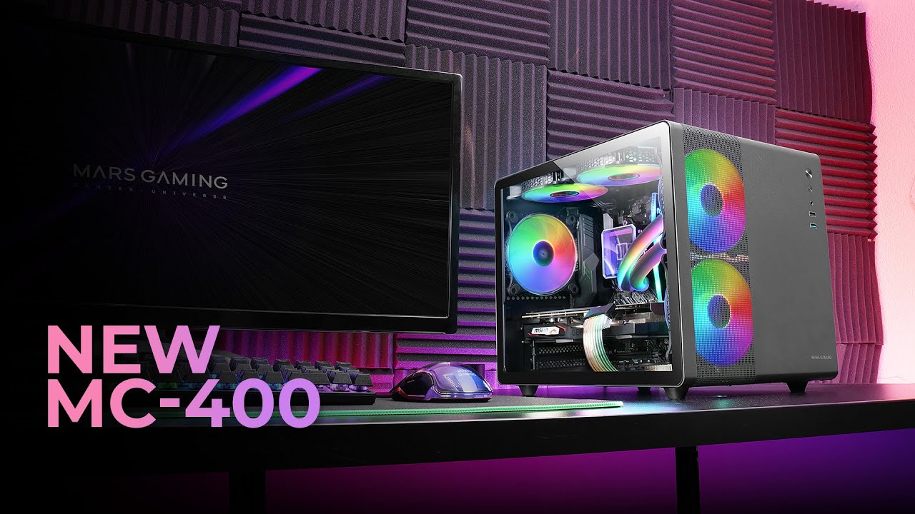 Compact Gaming Case with Side Panel Mesh Grille + Tempered Glass Window ...