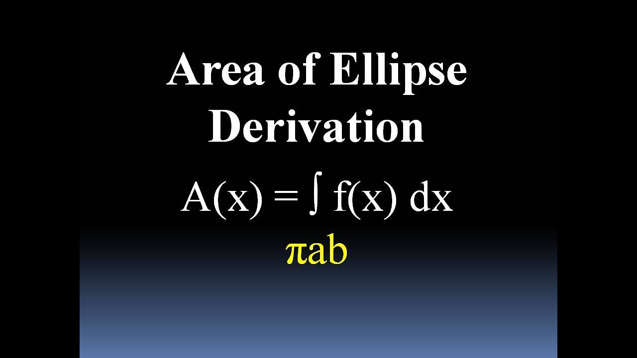 Deriving The Ellipse Area Formula Via Integral Calculus Procedure - YouTube