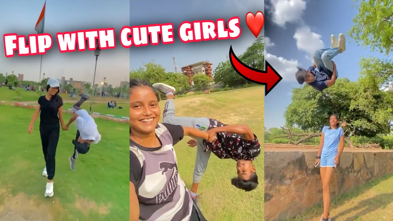 Flips With Cute Girls ️ || Backflip Reactions 😍 - YouTube