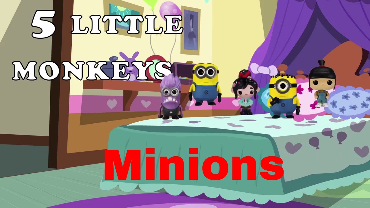 Five Little Monkeys - Minions 5 pequeños monos - YouTube