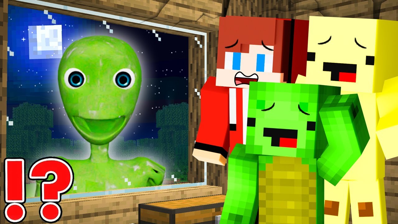 JJ and Mikey and Banana Kid HIDE From DAME TU COSITA At Night in Minecraft Challenge Maizen ...