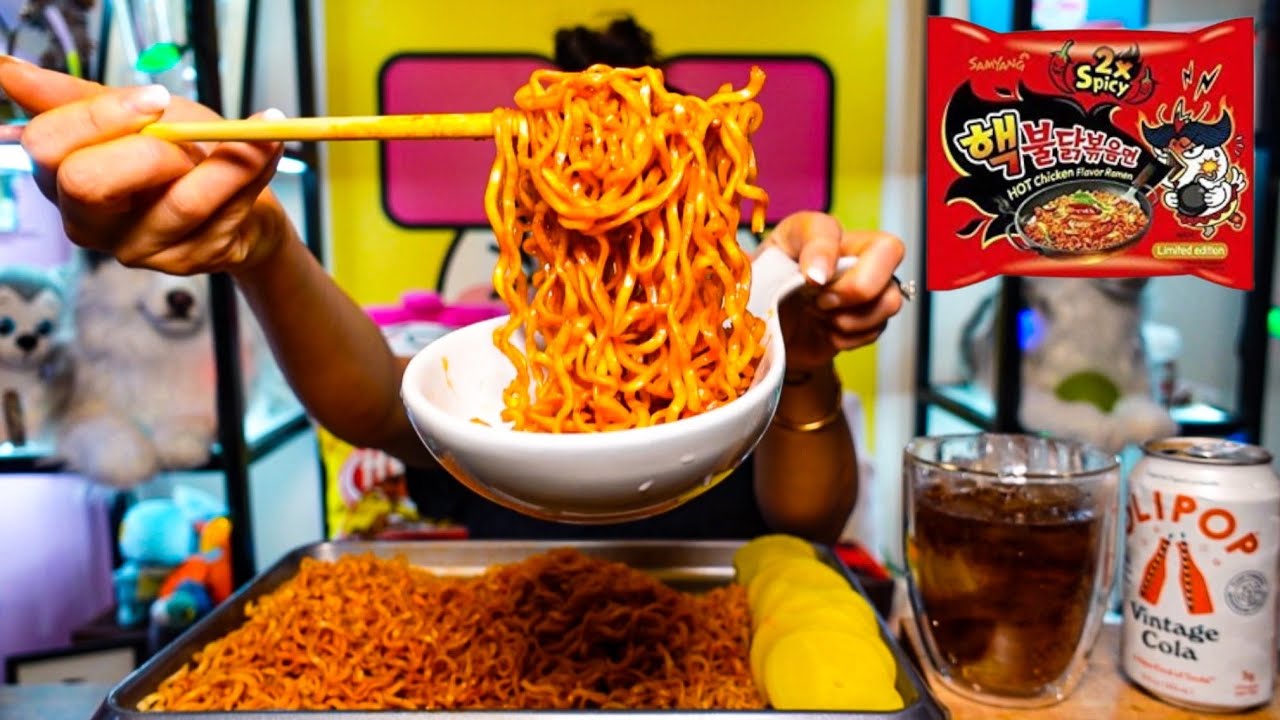 2X NUCLEAR FIRE NOODLES (can I still handle the spice?) l MUKBANG - YouTube