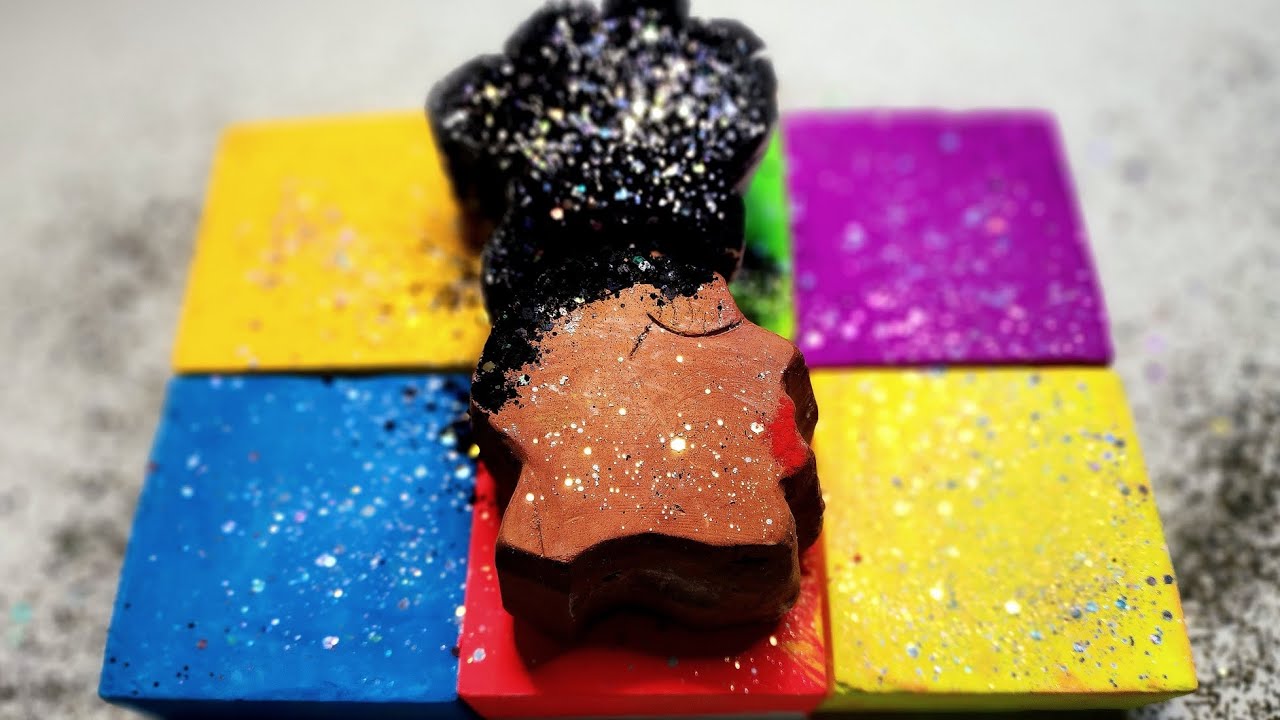 Crunchy Gym Chalk Crush Neon Paint Oddly Satisfying - YouTube