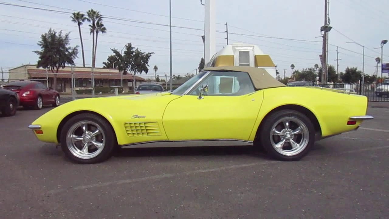 1970 Corvette Convertible Stick Shift Daytona Yellow - YouTube